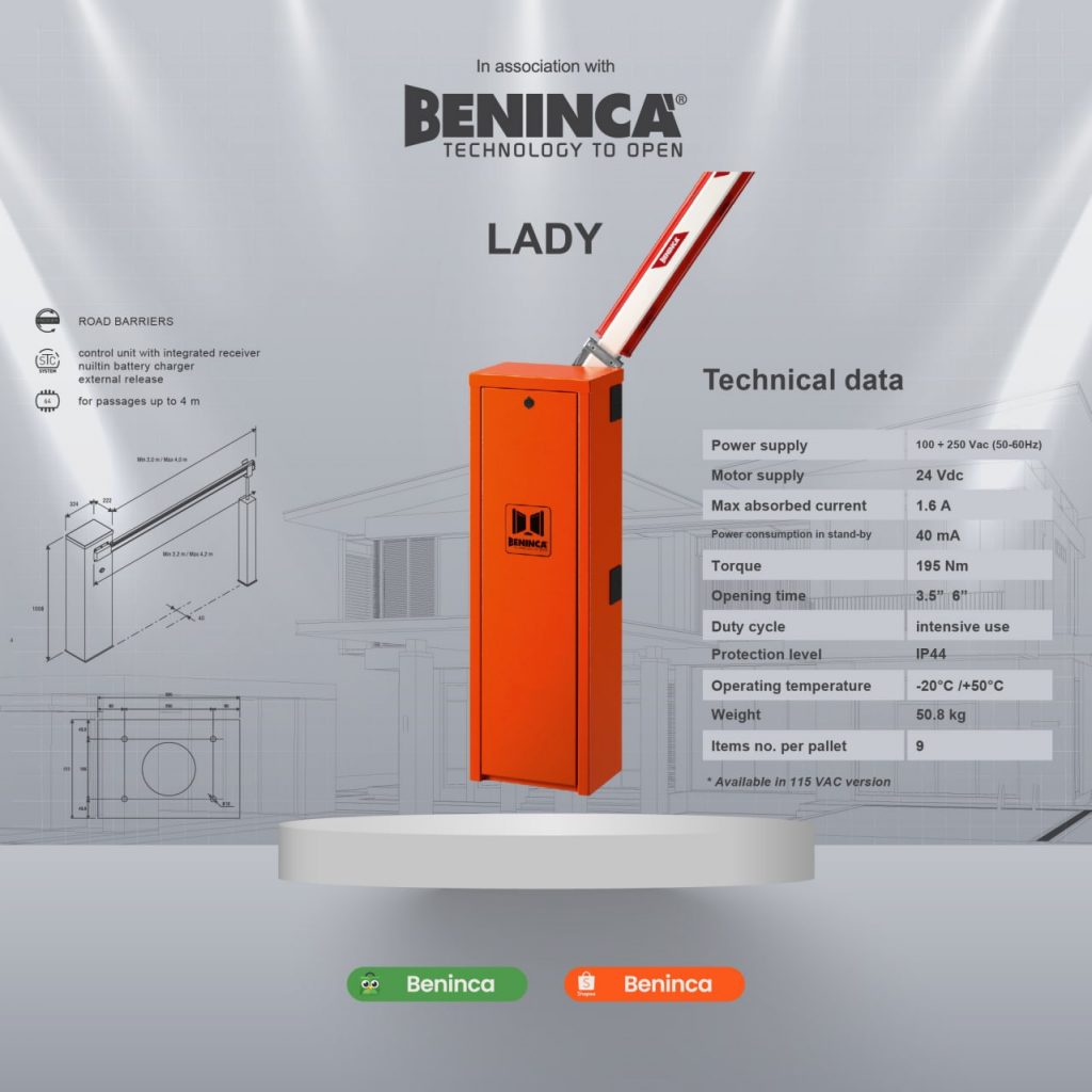 Beninca Gate Motor 2 Tons - Beninca